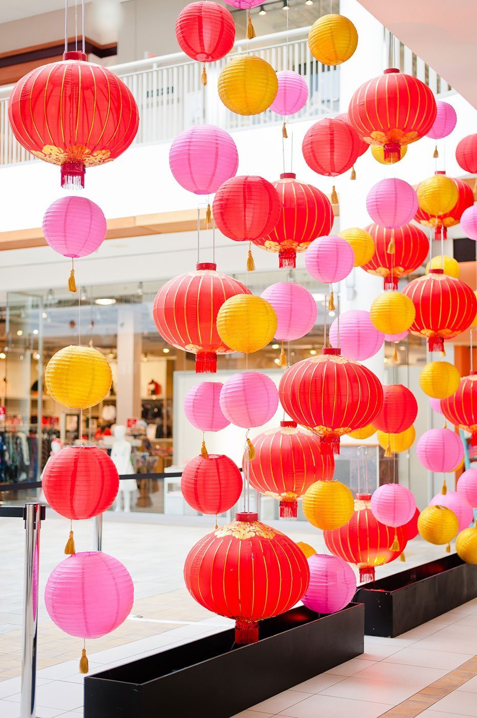 Coloured Lantern Design // Shopping Centre - Greenscape Design & Decor